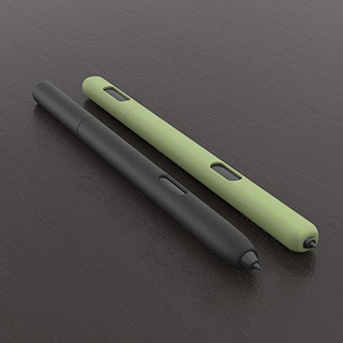 2 Pack Cute Design Silicone Sleeve Case Compatible with Samsung Galaxy Tab S7/S7+/S7 FE/S8/S8+/s8 ultra/S9/S9+/S9 Ultra S Pen, Protective Skin Cover case Non-Slip Smooth Grip Holder(Purple+Green)