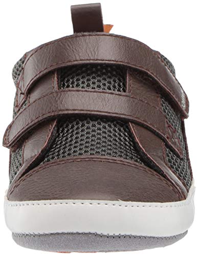 RO + ME by Robeez Baby Boy Crib Shoes Boys Infant Athletic Sneaker, Dinosaur Brown, 18-24 Months