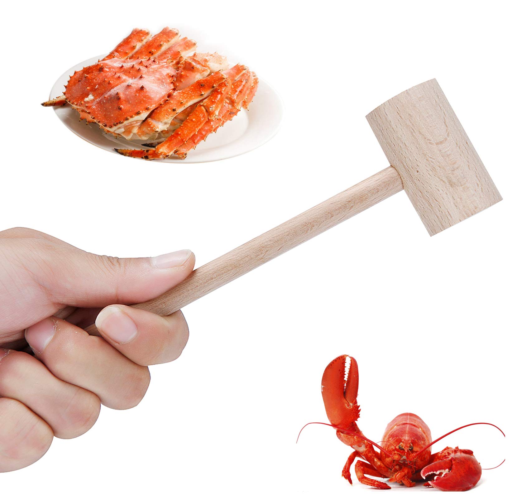 12 Pack Wooden Crab Mallets Natural Hardwood Crab Hammers Lobster Seafood Crackers