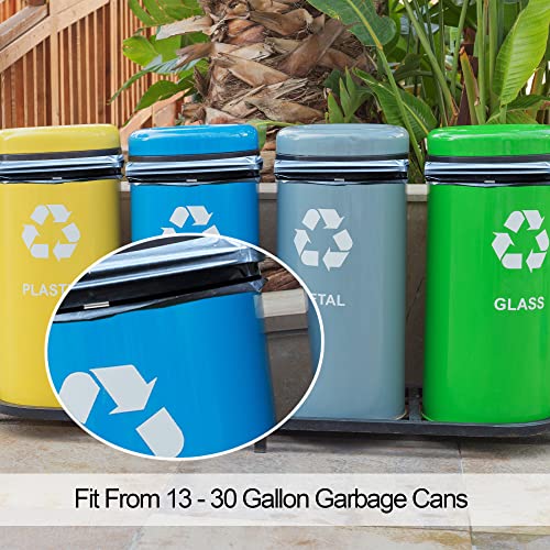 12Pcs Trash Can Bands for 13-30 Gallon Garbage Can 4.7Ft Rubber Trash Bag Holder Durable Elastic Trash Can Bungee for Home Kitchen School Office Indoor Outdoor