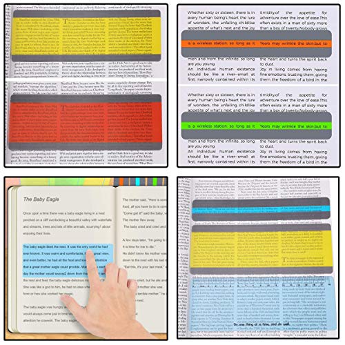 Allazone 27 PCS Reading Guide Highlight Strips 4 Style Highlight Strips Colored Overlay Highlight Bookmarks Help with Dyslexia for Children, Teacher Teaching