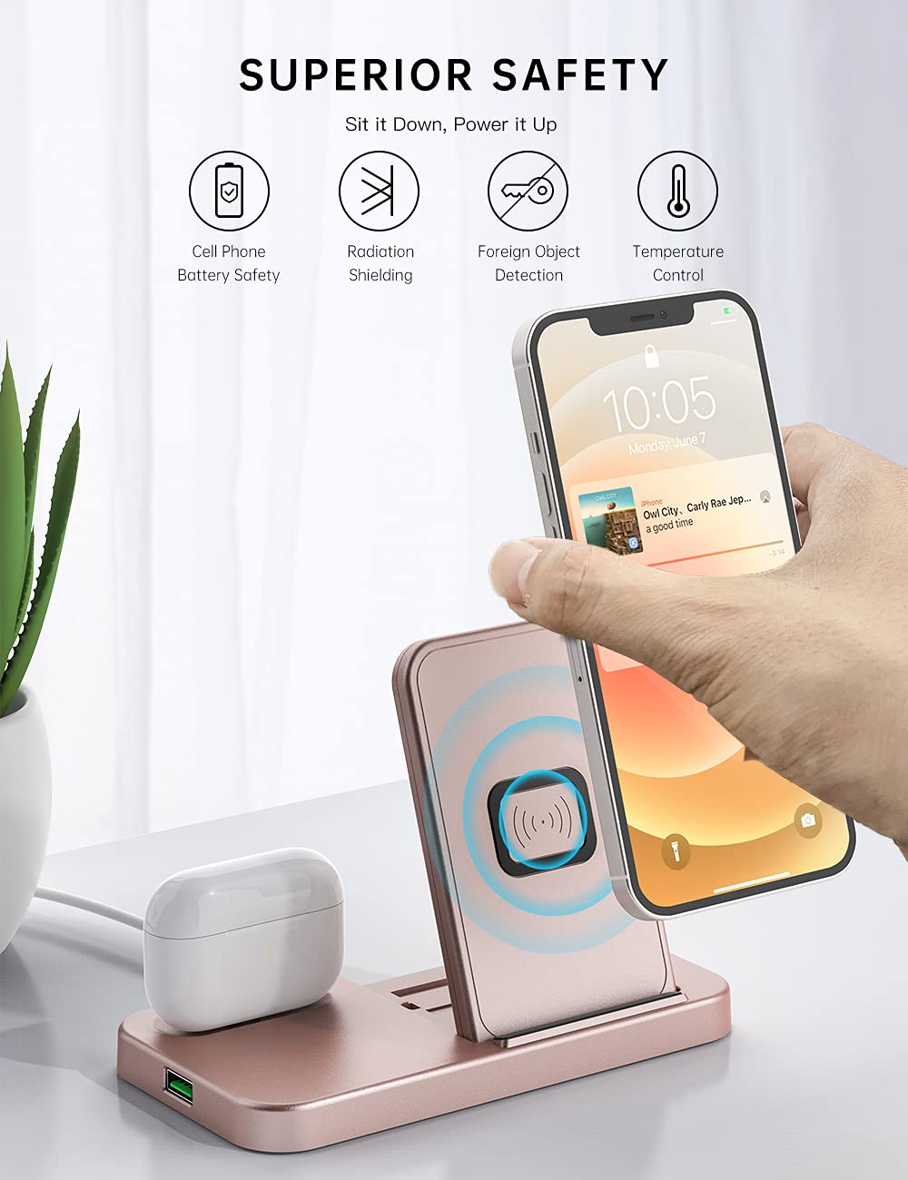 Conido Wireless Charger, 2 in 1 Wireless Charging Station for iPhone and AirPods, Charging Dock for AirPods Pro/2/1, 7.5W Qi Fast Charger for iPhone 13/12 Pro Max/11 Pro Max/XR/XS Max/X/11 Plus