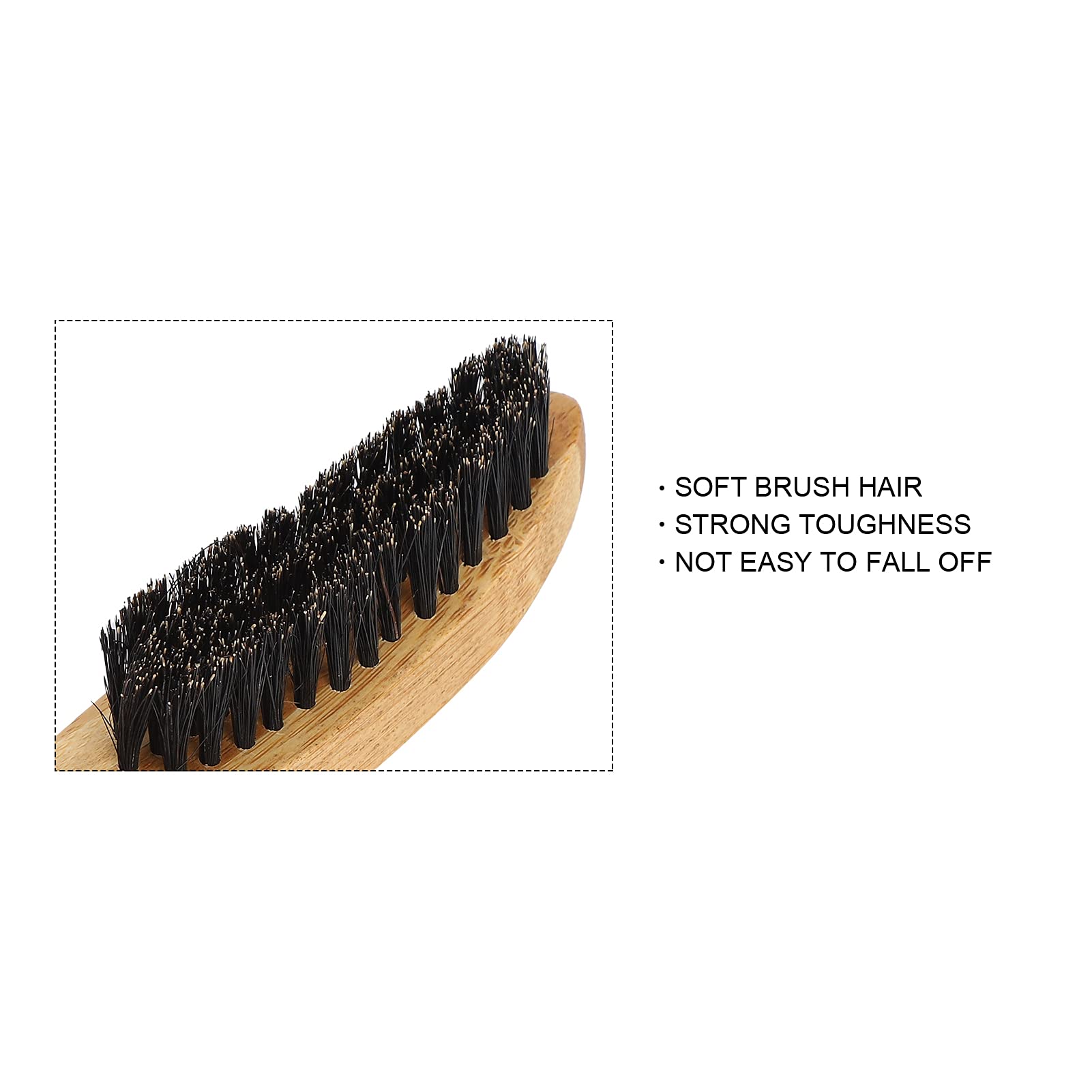 Beard Styling Brush with Strong Toughness, Portable Ergonomic Curved Design for Beard, Mustache Straightening and Growth Promotion (Small)