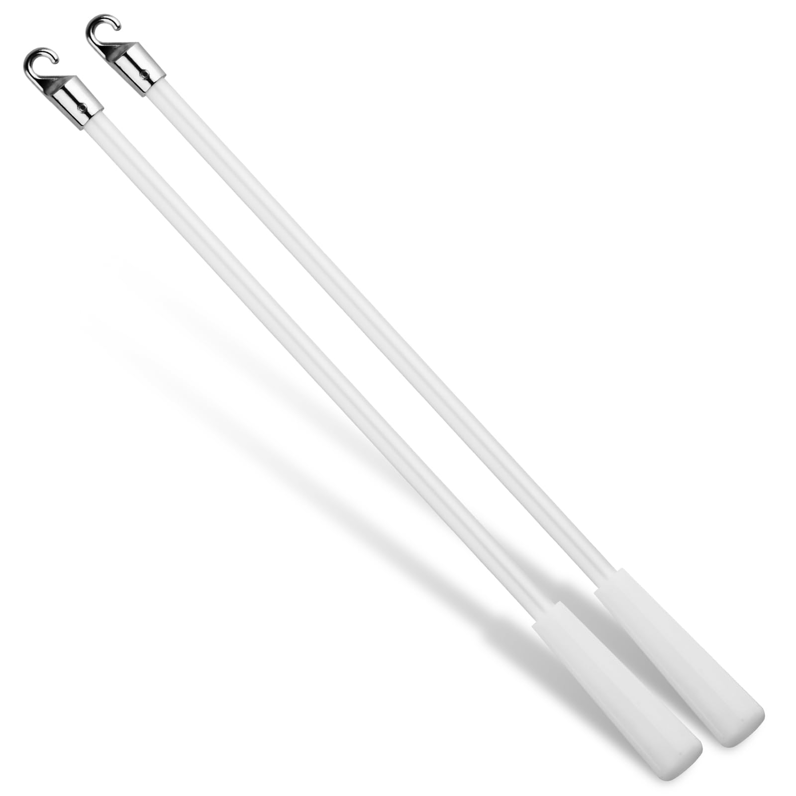 12 Inches Blind Wands, Vertical Blinds Wand Replacement with Hook and Handle, White Fiberglass Window Blind Tilt Rods, Blinds Stick Replacement Parts, Curtain Stick Blind Tilt Wand for Window