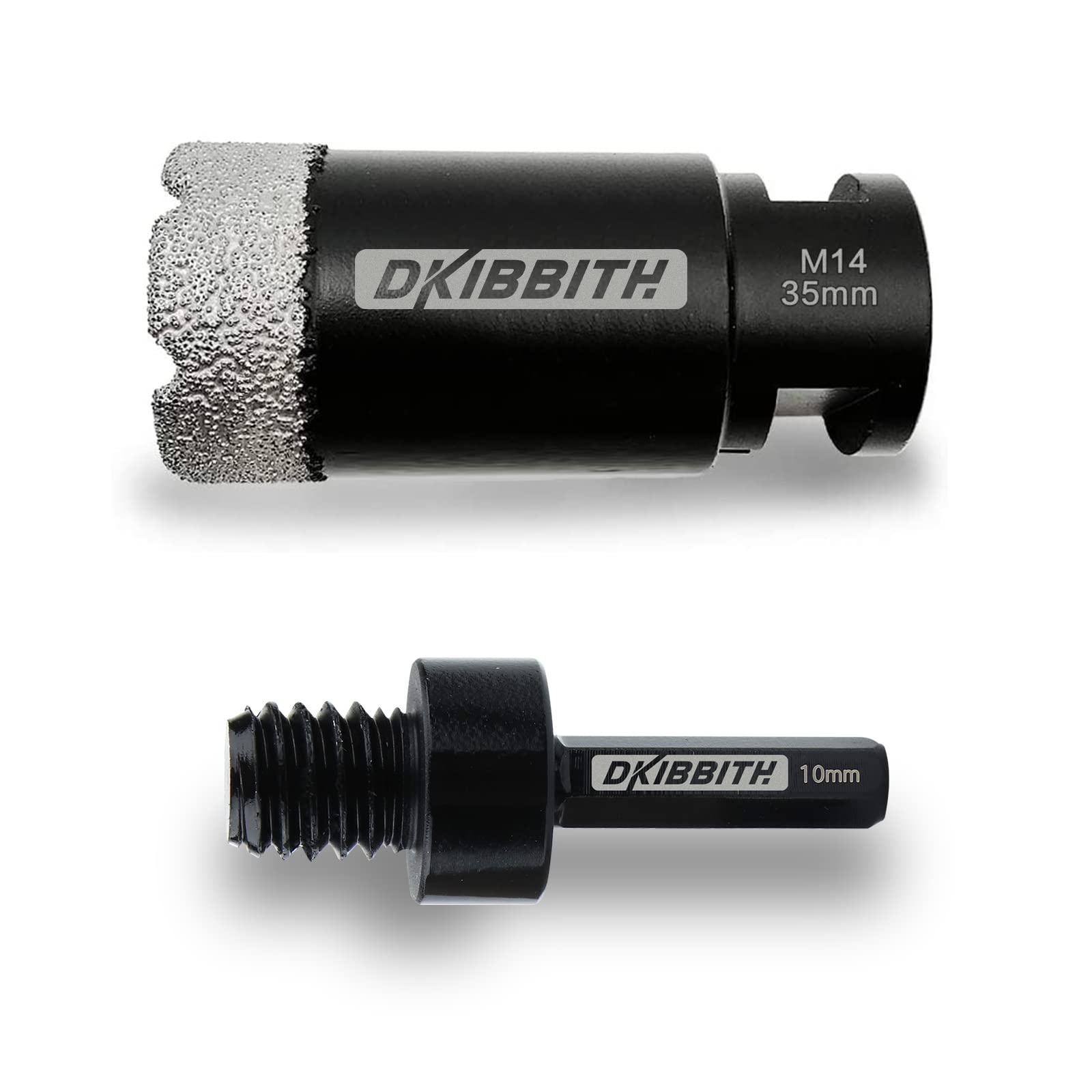 Dry Diamond Core Drill Bits 1-3/8 Inch (35mm) Tile Hole Saws for Porcelain Ceramic Tile Marble Brick Hole Saw with 5/8-11 Thread Plus 3/8 Inch Hex Shank Adapter