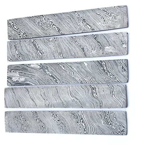12 Inches Pair of 5 Handmade Damascus Steel Blank Billets With Twisted Pattern