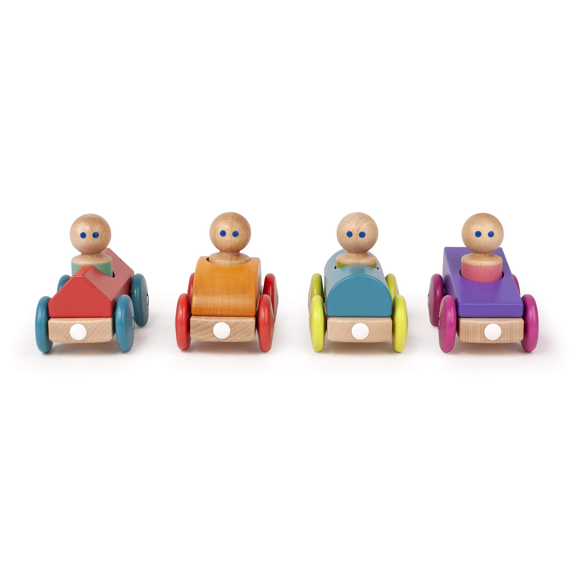 3 Piece Tegu Magnetic Racer Building Block Set, Teal