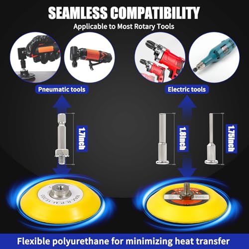 133 PCS Sanding Disc Drill Polishing Kit Sanding Attachment, 3 Inch Wet Dry Headlight Restoration Kit, Hook and Loop Sandpaper Buffing Pads with Rotary Tools for Car Wood Metal Glass Resin Expoxy