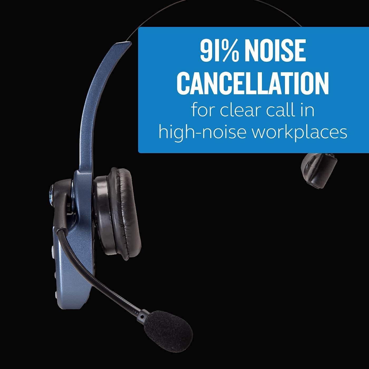 BlueParrott B250-XTS Noise Cancelling Wireless Bluetooth Headset with 20 Hours of Talk Time and iSave Protective Carrying Case (Renewed)