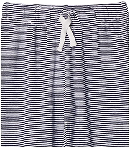 Amazon Essentials Baby Girls' Cotton Pull-On Pants, Pack of 4, Grey Heather/Navy/Stripe, 0-3 Months