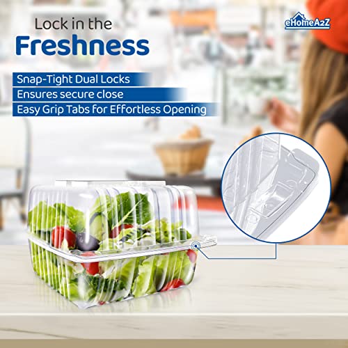 EHOMEA2Z Food Containers Clear with Lids Hinged Take Out Clam Shells Clamshell Packaging, Durable and Easy Grip, Pie To Go Containers For Desserts, Restaurants, Parties(5" x 5" - 40 Count)