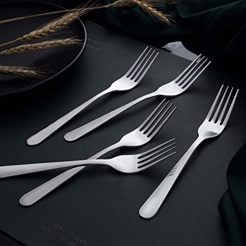 24 Pieces Dinner Forks Set (7.1 inch), Unokit Silver Stainless Steel Dinner Forks Set of 24, Forks Silverware, Flatware Forks for Home, Kitchen or Restaurant - Mirror Polished, Dishwasher SafeĀ