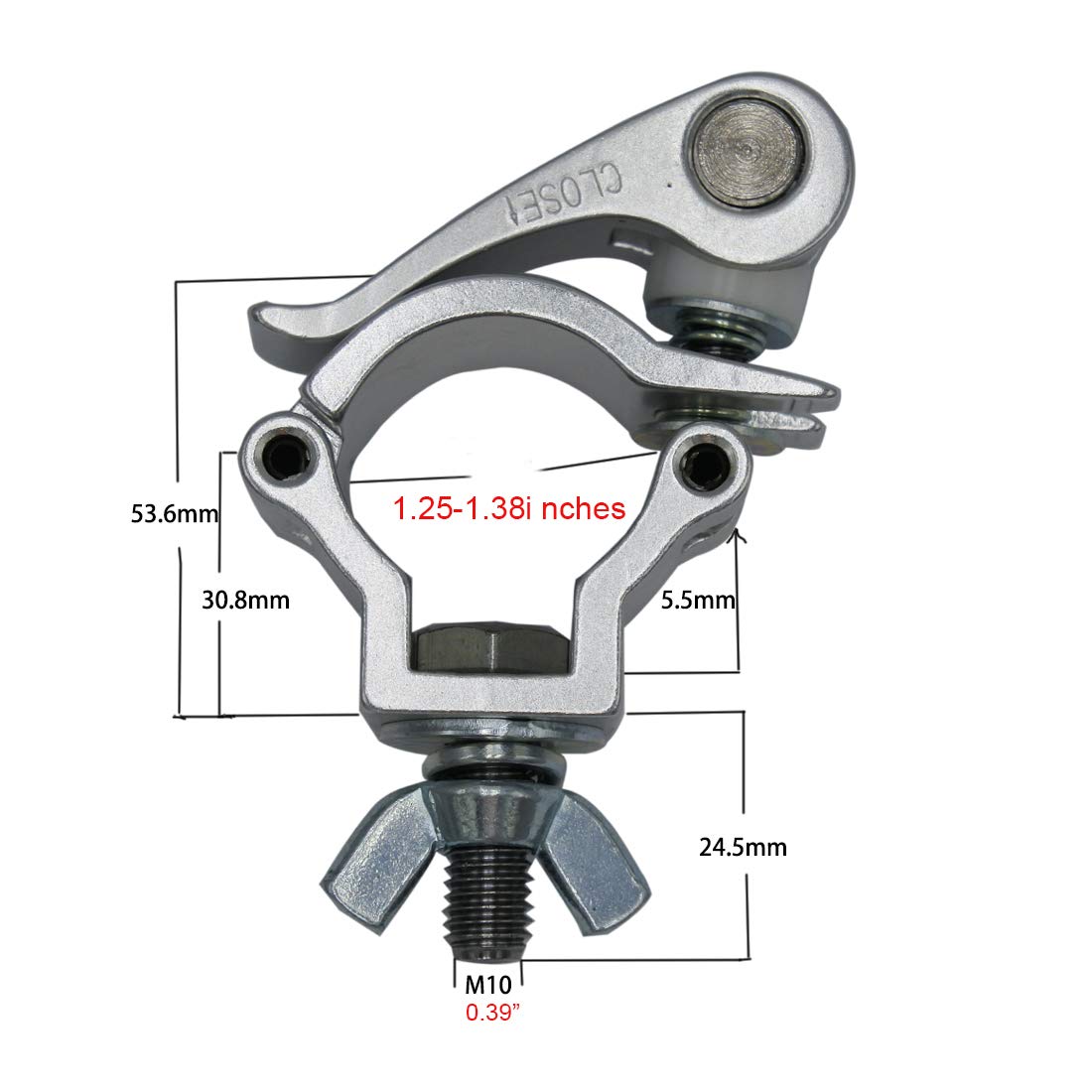 2 Pack Quick Release DJ Stage Lighting Truss Clamp OD Tubing Pipe 1-1/4-1-3/8 inches 32-35mm Heavy Duty 165 Lbs TUV Aluminum Alloy for Moving Head Light Par Light Spotlight