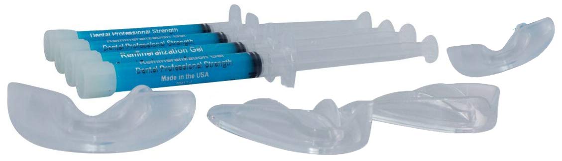 4 Syringes Remineralization Gel with 4 Custom Teeth Trays - Strengthens Teeth Enamel - Reduces Teeth Sensitivity - Remineralizes and Desensitizes Teeth - Great for After Teeth Whitening