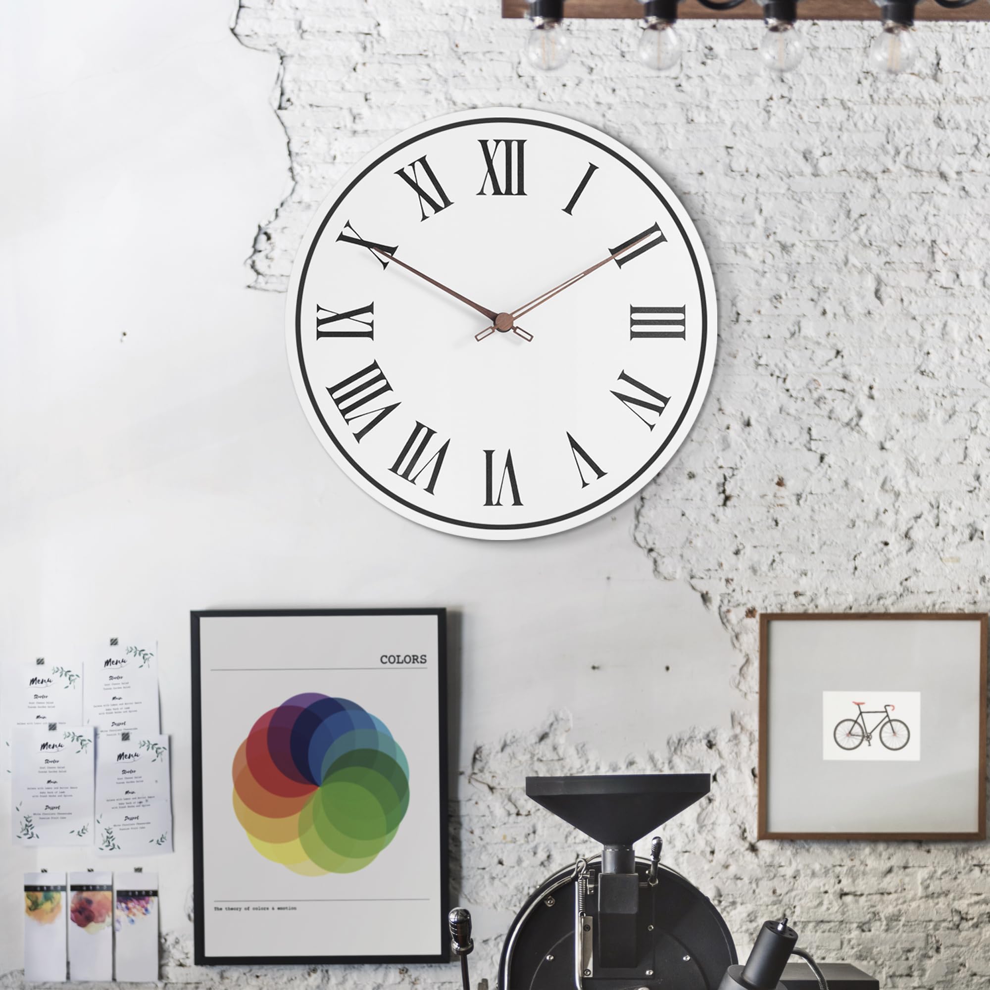 1st owned Wall Clock - 10 Inch Wooden Silent Non-Ticking Kitchen Clocks Wall Decorative Battery Operated - Vintage Roman Numeral Wooden Clock for Bedrooms Office Home Farmhouse(White, 10")