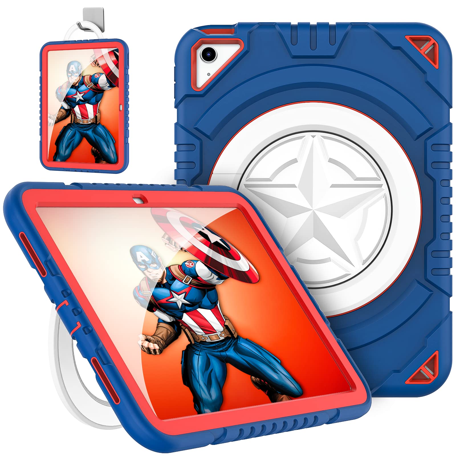 10th Generation Case for Kids, 10 Case 10.9'' 2022, [Kid Proof] Ambison Shockproof Case with Handle/Adjustable Kickstand (Blue)
