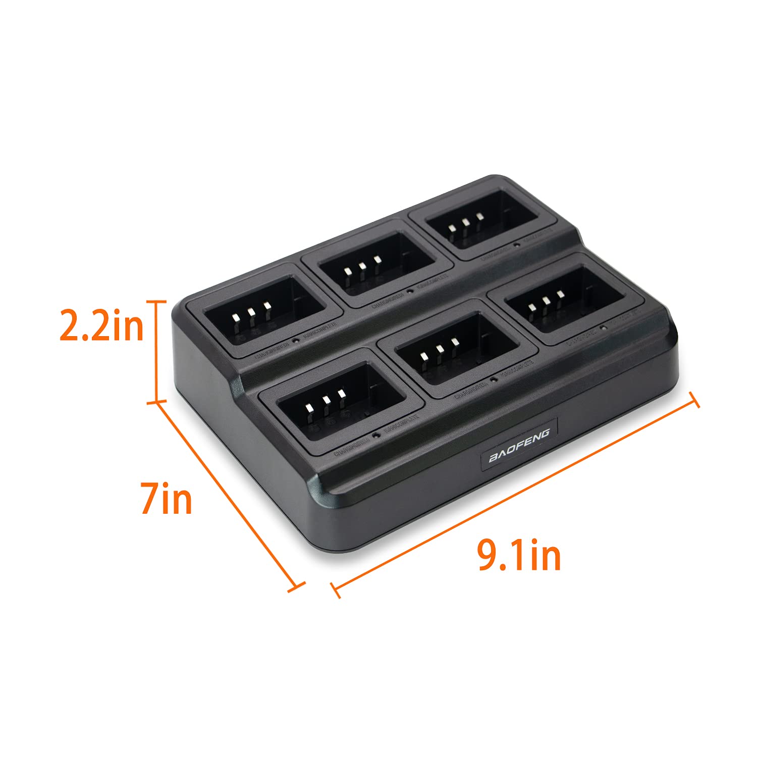 BAOFENG UV-5R Six-Way Charger Multi-Unit Charger Station for BF-F8HP UV-5R UV-5RE UV-5R Retevis RT-5R RT-5RV Mirkit UV-5R MK4 Walkie Talkie and Battery(1Pack)