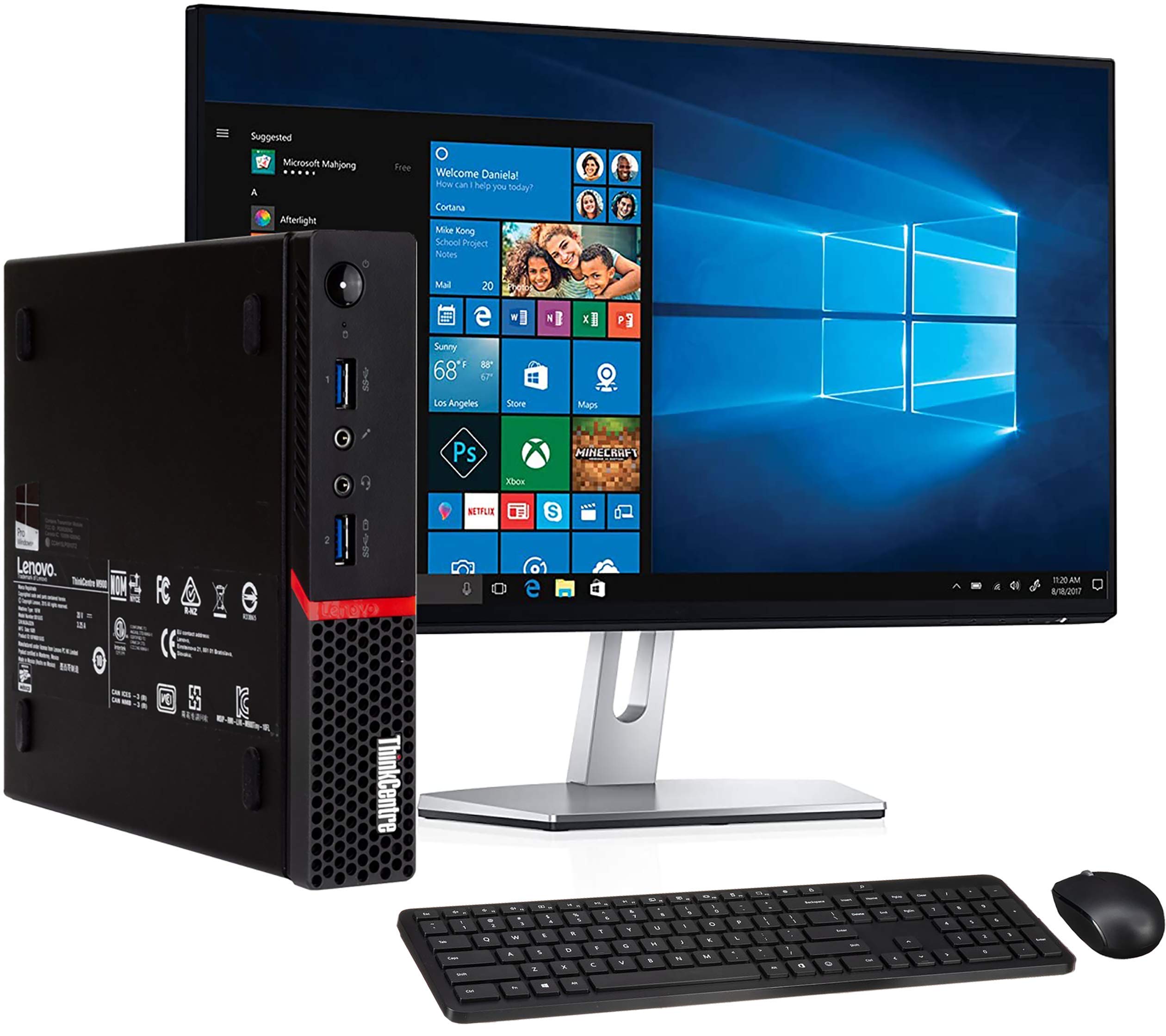 Lenovo M900 Tiny Computer Micro Tower PC, Intel Core i5 6400T Processor, 16GB DDR4 Ram, 512GB M.2 SSD,Wireless Keyboard & Mouse, Wifi | Bluetooth, New 19" FHD LED Monitor, Win 10 Pro (Renewed)