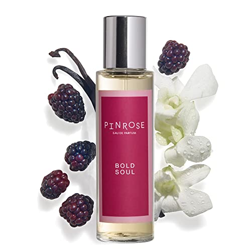 PINROSE Perfumes Bold Soul - Eau de Parfum Fragrance Spray for Women - Clean, Vegan, Cruelty-free, and Hypoallergenic Scent with Essential Oils - Notes of Crushed Blackberry, Tuberose, Vanilla, Cinnamon and Patchouli - 1 fl oz/30 ml