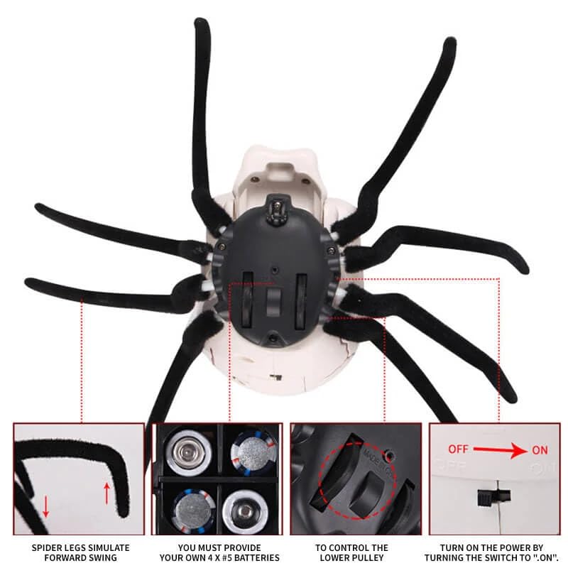 2023 Latest Halloween Skeleton Decor Remote Control Toy,Skull Tarantula Realistic Animal Toy, Spooky RC Spider Prank with Light Up Eyes, Great Hallowee Toy for Kids