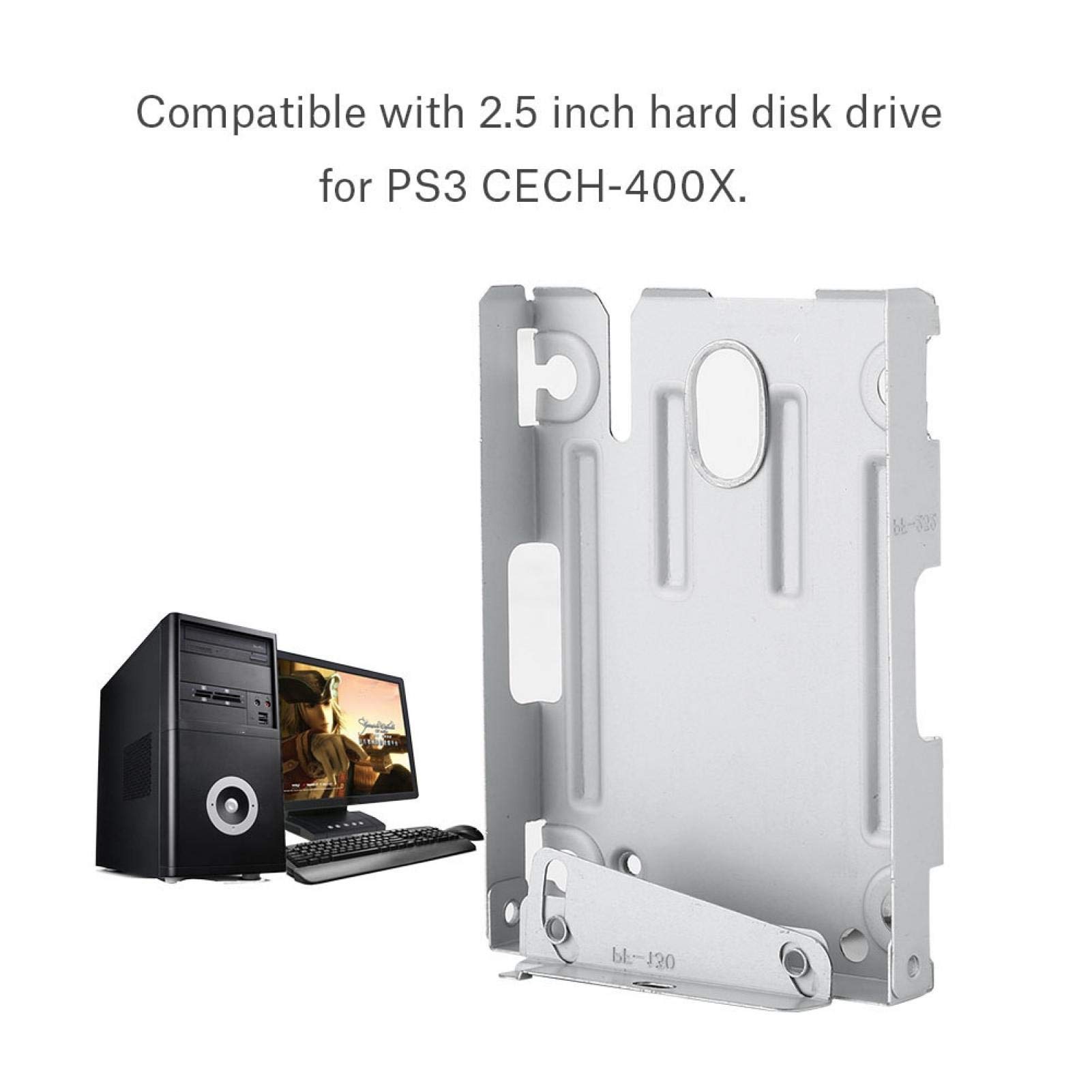 Dpofirs 2.5 Inch Hard Drive Holder for PS3 Hard Drive Holder, Hard Drive Mount, Hard Drive Mount Adapter Kit Tray for PS3 CECH-400X with Screws