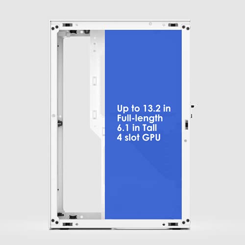 SSUPD Meshlicious Mini-ITX Small Form Factor (SFF) Case - Full Mesh Side Panel with PCIe Riser Cable - Tool-Free and Easy Accessibility (PCIE 4.0 Riser Cable, White)