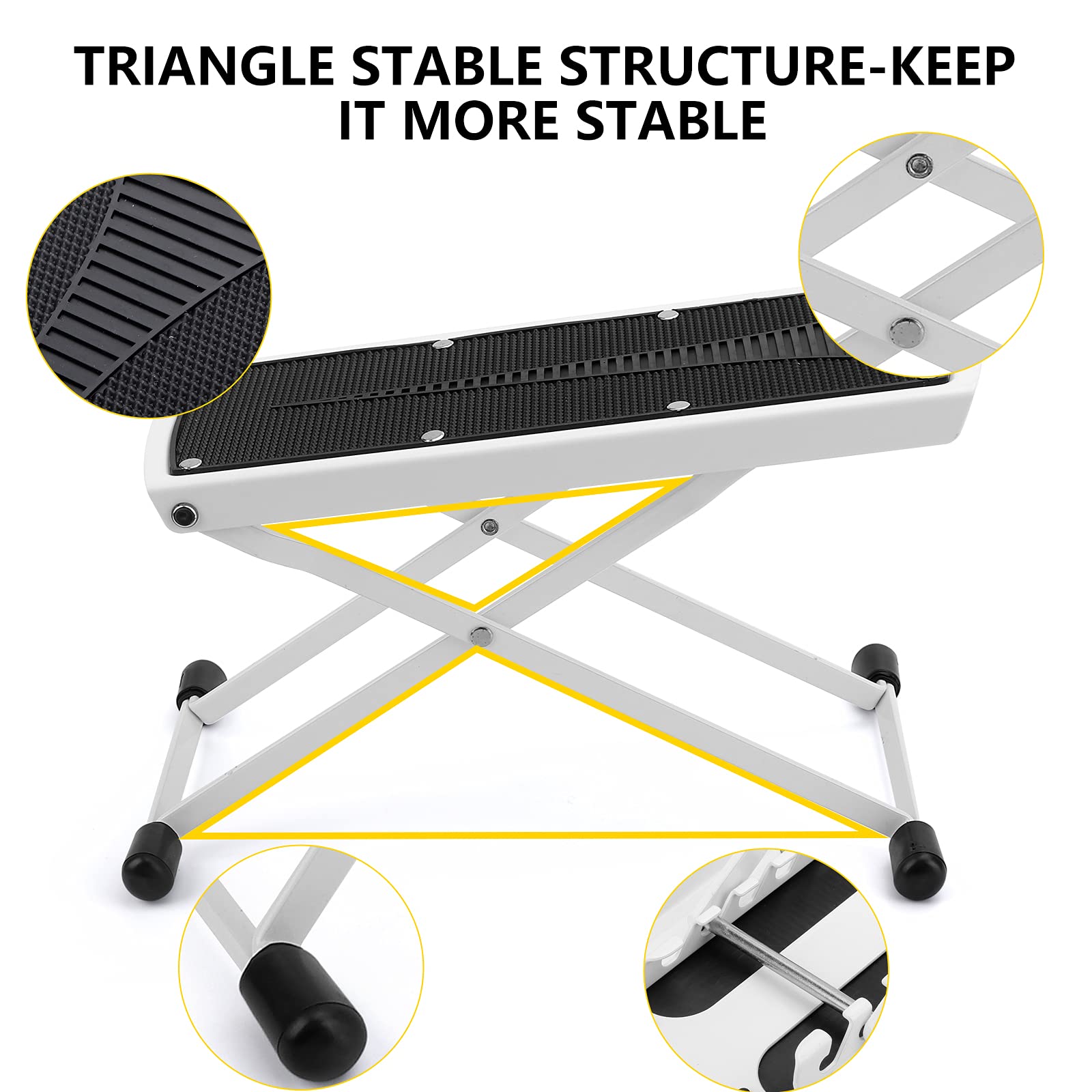 Pedicure Foot Rest, Non-Slip East-at Home Beauty 6 Heights Adjustable Sturdy Manicure Foot Rest, Treat Your Feet No More Bending or Stretching
