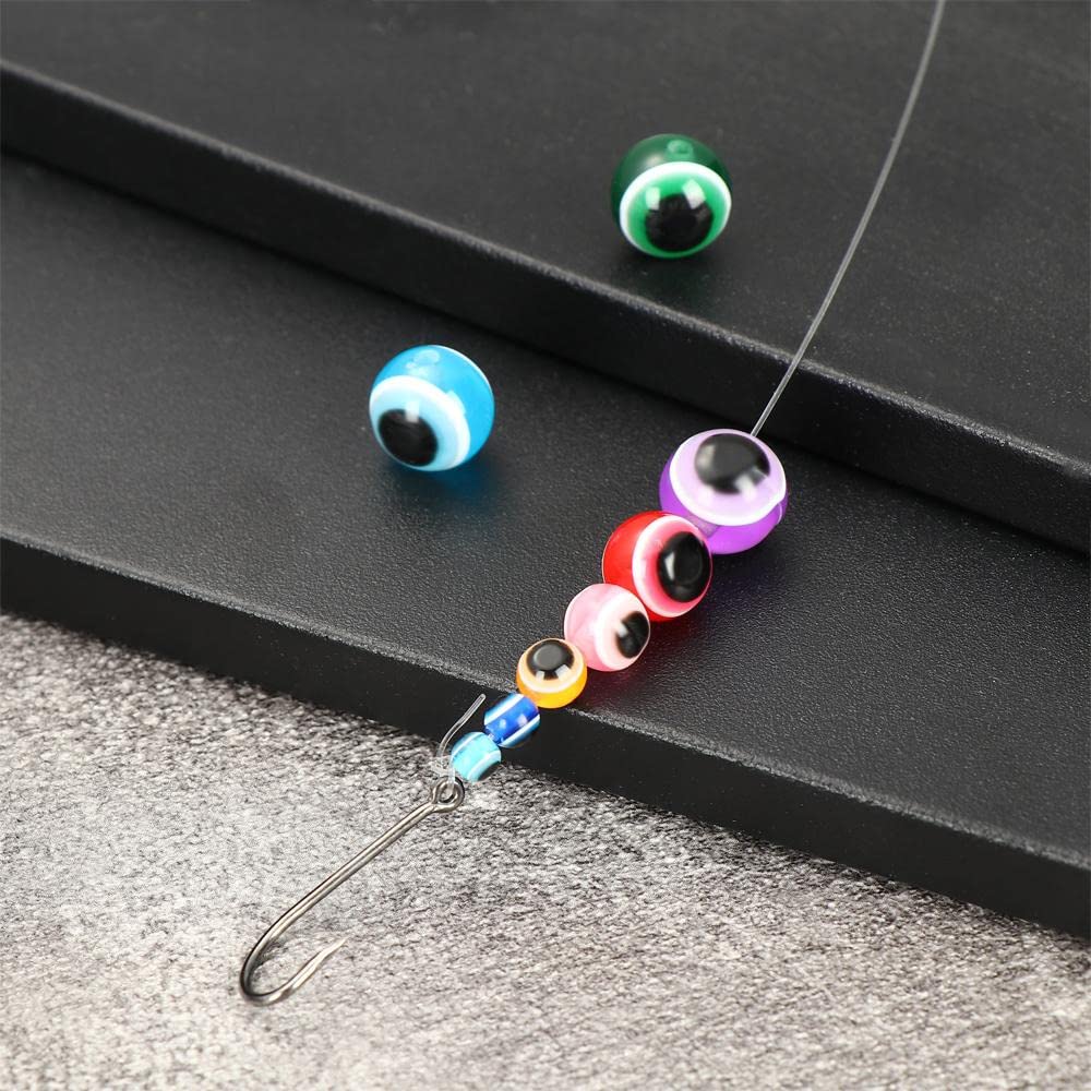 100 Pcs Plastic Mixed Color Fish Beads Set Fishing Line Beads Fish Beads Fishing Tackle Lure Tool for Streams Pond Lake River (10mm)