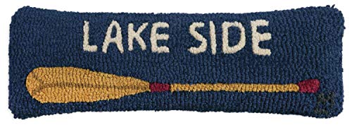 Chandler 4 Corners Artist-Designed Lakeside Oar Hand-Hooked Wool Decorative Throw Pillow (8” x 24”)