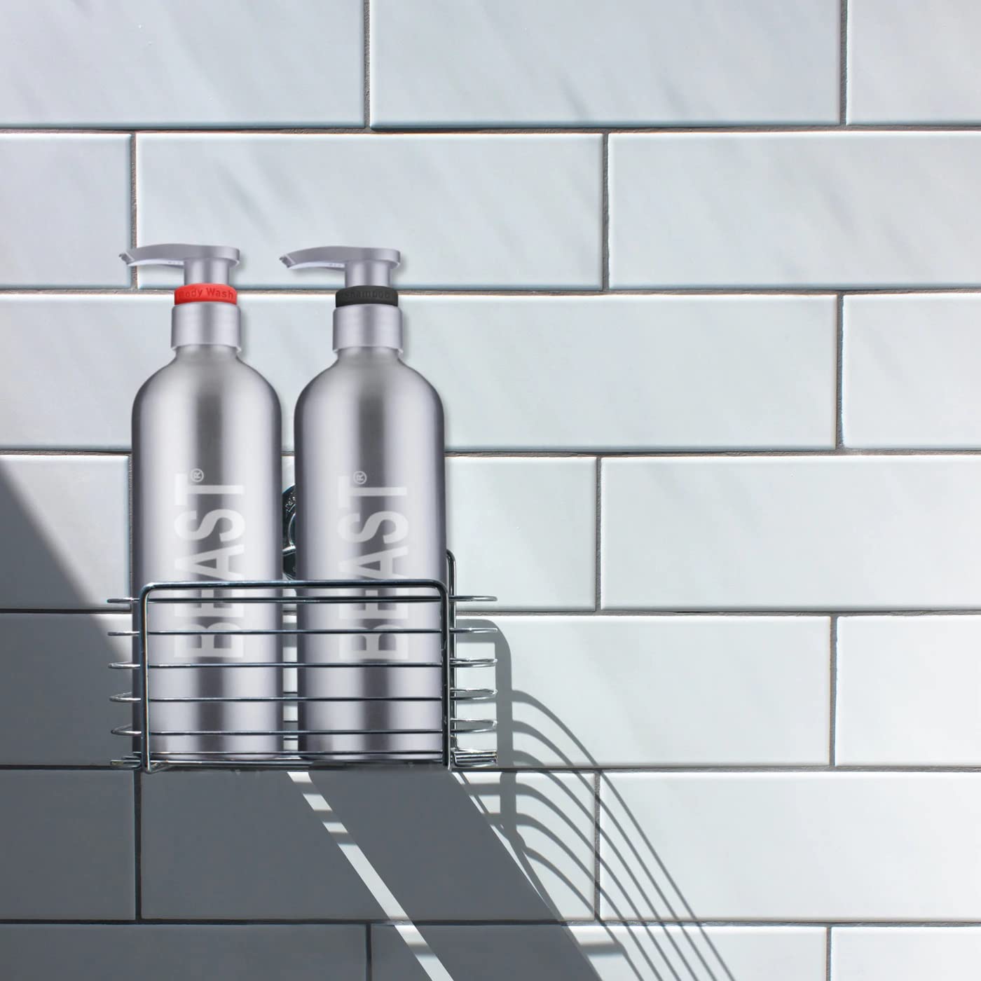 Beast Bottle - Reusable 16oz Eco-Friendly Shower Bottle Made From Durable Recycled Aluminum - Refillable with Tame The Beast Shampoo Conditioner Body Wash Liquid Soap Shaving Cream