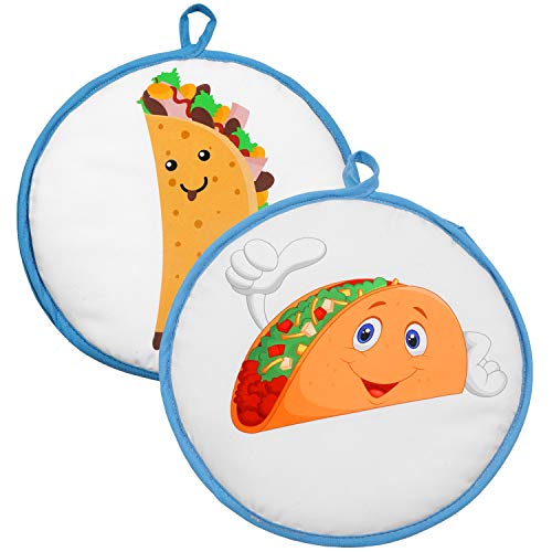 Generie 2 Pack Tortilla Warmer 12 Inch Insulated Fabric Pouch | Large Tortilla Holder for Corn & Flour Tortillas, Naan Bread, Pizza Rolls | Microwave Tortilla Warmer Pouch for Up to One Hour