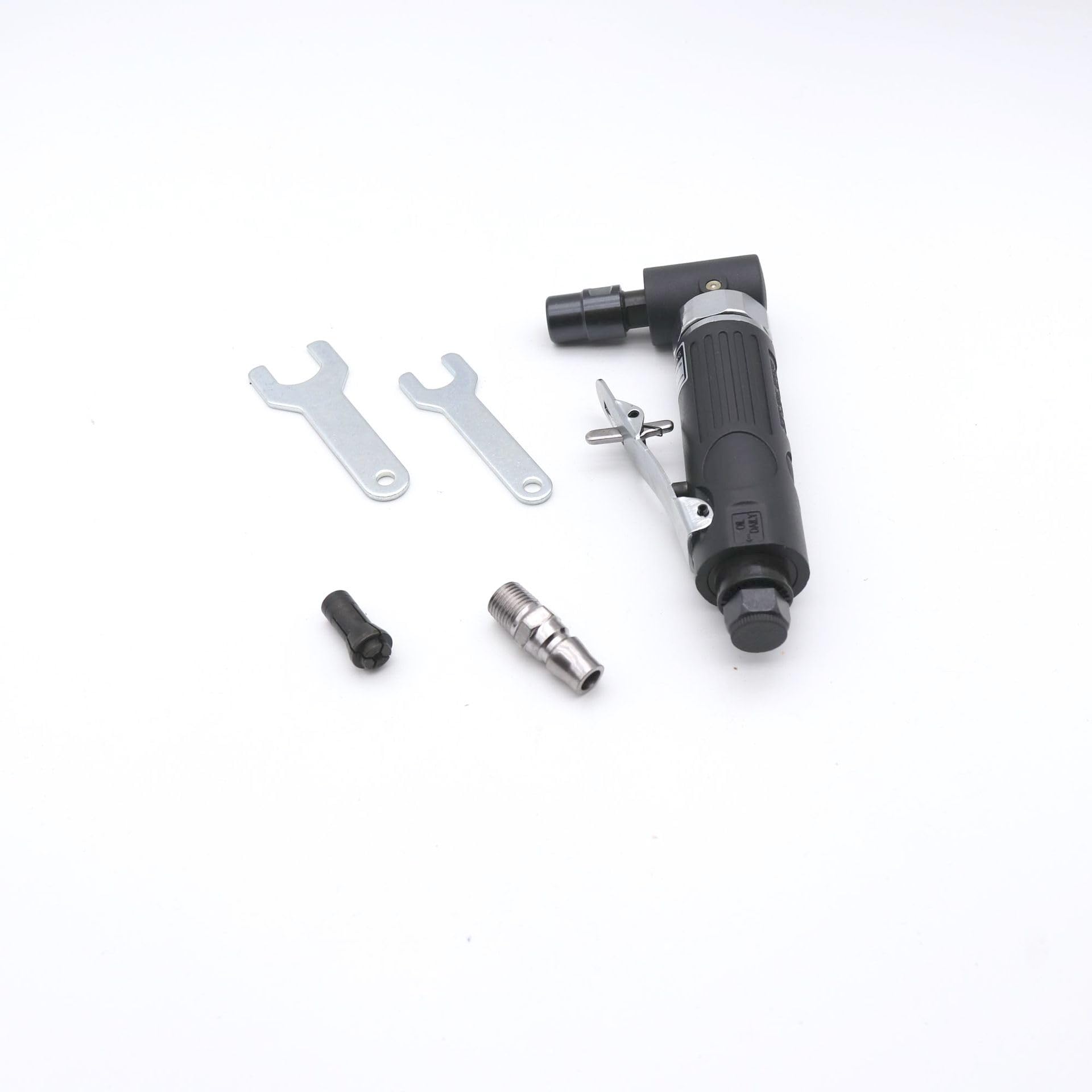 1/4 Angle Grinder, Air Angle Die Grinder Tool, 90° Pneumatic Tool with Collet and Wrenches, Rear Air Exhaust, Heavy Duty Cordless Grinder for Deburring, Polishing, Engraving