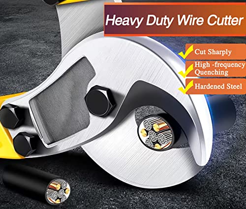 14in Hardened Cable Cutter Wire Rope Cable Cutter, Heavy Duty Wire Cutter for Aluminum Copper Wire Up to 125mm² - Cable Wire Cutter Heavy Duty Stainless Steel