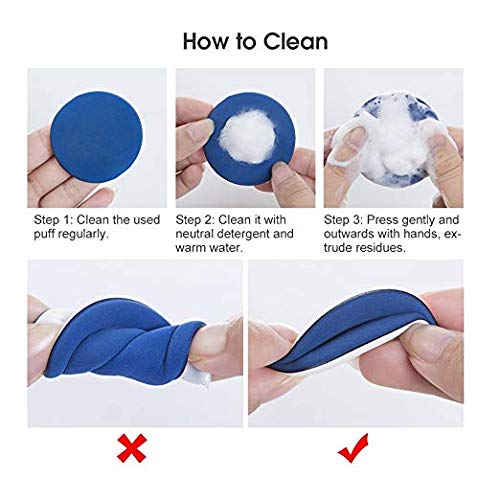 10/20 pack Ultra-Soft Makeup Foundation Sponge Air Cushion Powder Puff for Applying BB Cream, Liquid Cream, Shading Loose Powder (10pack blue)