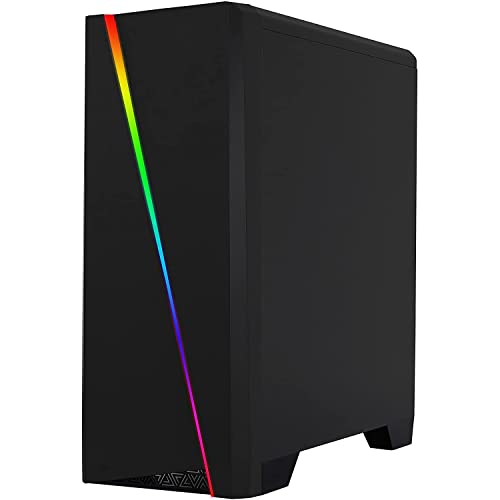 Ssrotho Gaming PC Windows 10 Professional Desktop Tower Computer, Intel Quad-Core i5 3.2Ghz, 16GB RAM, 1TB SSD + 1TB HDD, WiFi Adapter, GeForce GT 1030 2GB GDDR5, RGB Lighting Case