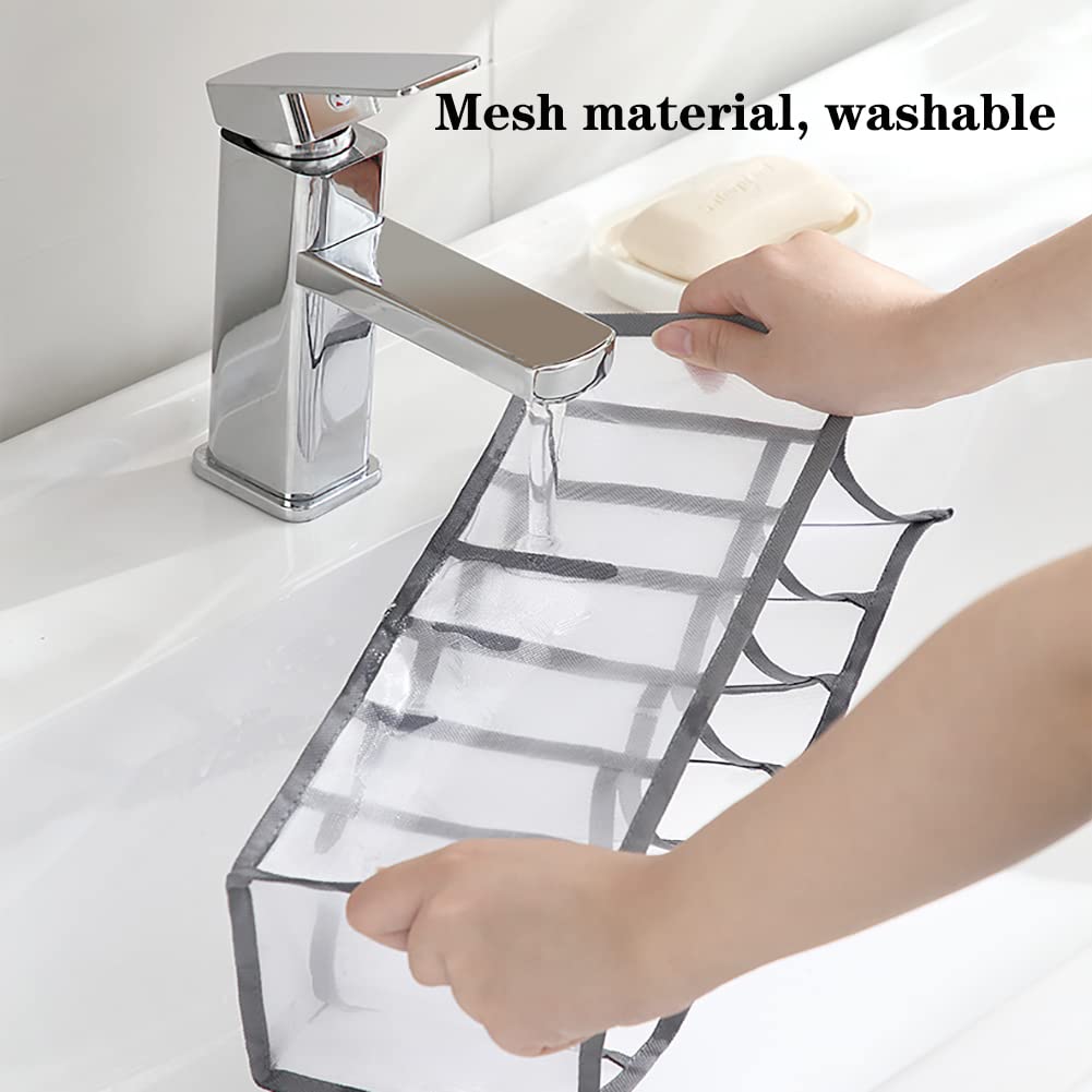 2 Pack Wardrobe Clothes Organizer, 9 Compartment Large Clothes Drawer Organizer Closet Divider with Handle, Widen Thicken Washable Foldable Clothes Storage Box for Jeans Pants Leggings Folded Clothes