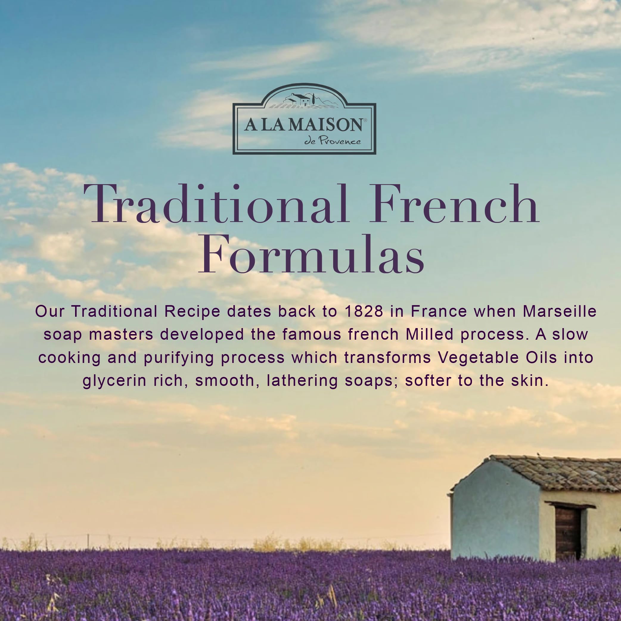 A LA MAISON French Liquid Hand Soap, Lavender Aloe - Natural Hand Wash Made with Essential Oils - Biodegradable, Plant-Based, Vegan, Cruelty-Free, Alcohol & Paraben Free (33.8 oz, 1 Pack)