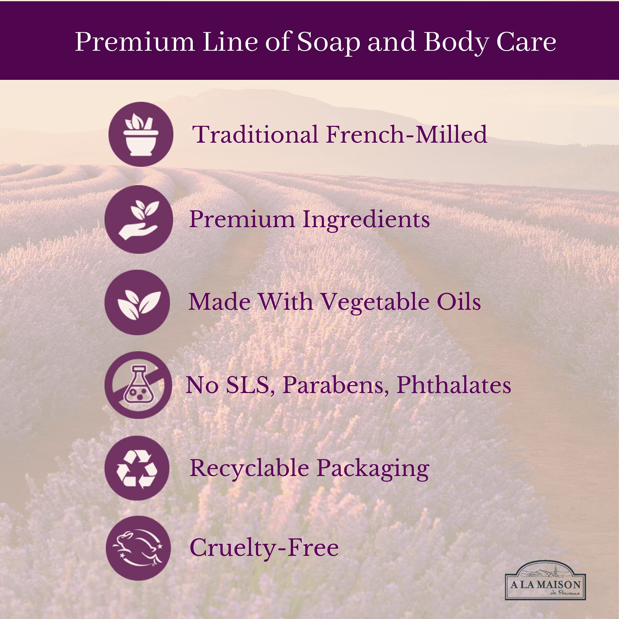 A LA MAISON French Liquid Hand Soap, Almond - Natural Hand Wash Made with Essential Oils - Biodegradable, Plant-Based, Vegan, Cruelty-Free, Alcohol & Paraben Free (16.9 oz, 3 Pack)