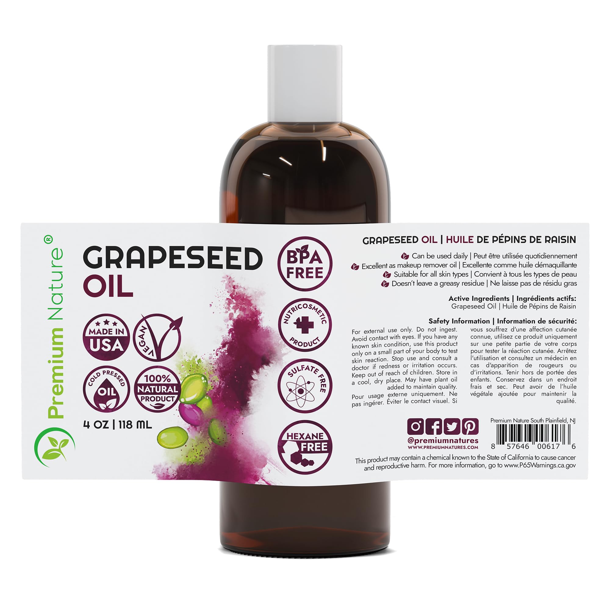 4-Piece Carrier Oil Variety Pack Gift Set - Essential Oil Mixing for Skin, Stretch Marks & Dry Skin Moisturizer, 4oz Each