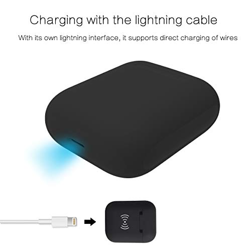 Charging Case for AirPod Charger Replacement Compatible with AirPods 1st & 2nd Generation Support to Sync to Phone (Black)