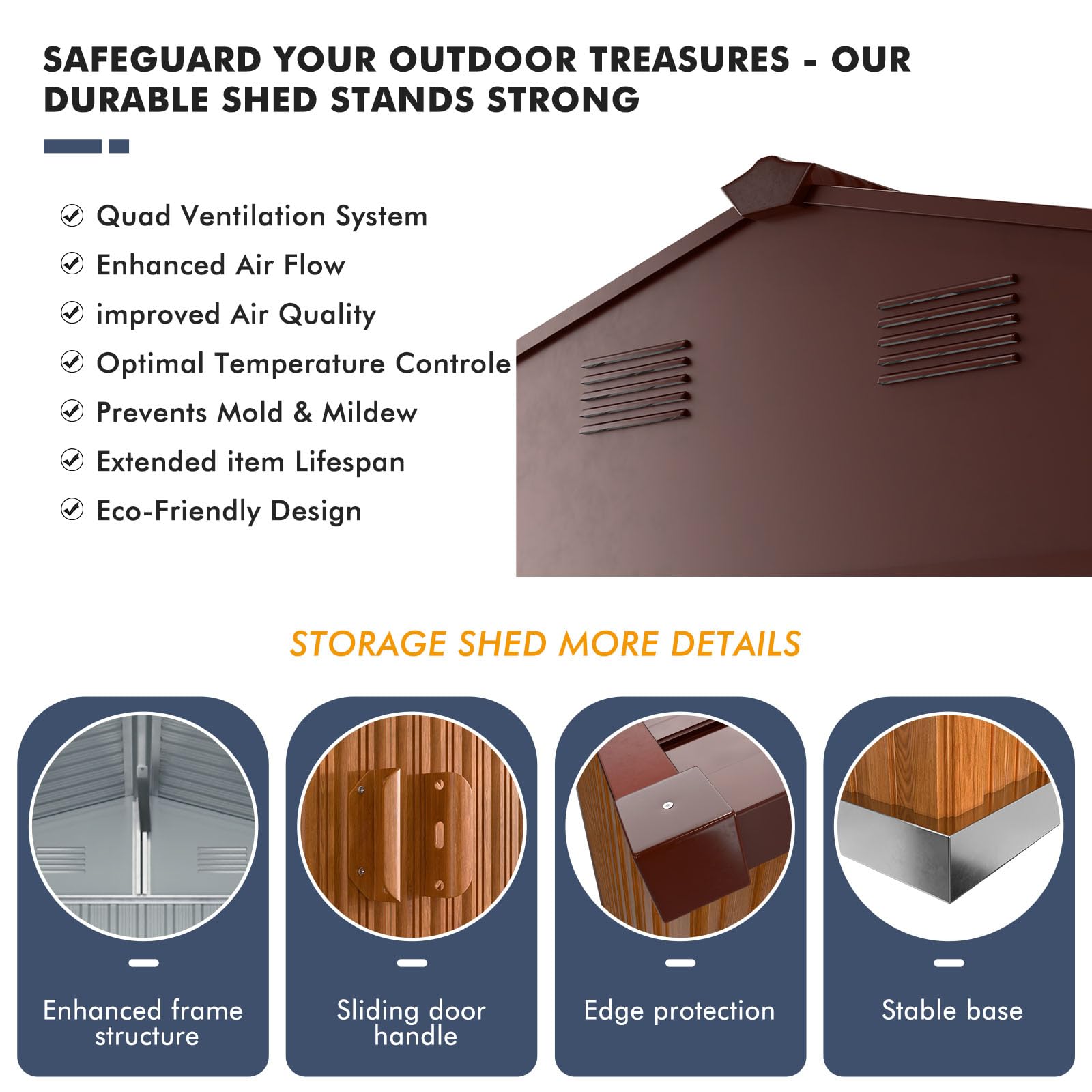 10X8X6 FT Modern Utility Steel Storage Shed with Sliding Door and Ventilation System - Ideal Metal Shed for Garden, Backyard, and Patio Organization