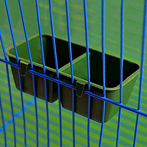2-in-1 Double Trough Bird Seed Food Feeding Dish Water Feeder Bowl for Parrot Macaw African Greys Budgies Parakeet Cockatiel Conure Canary Finch Cage