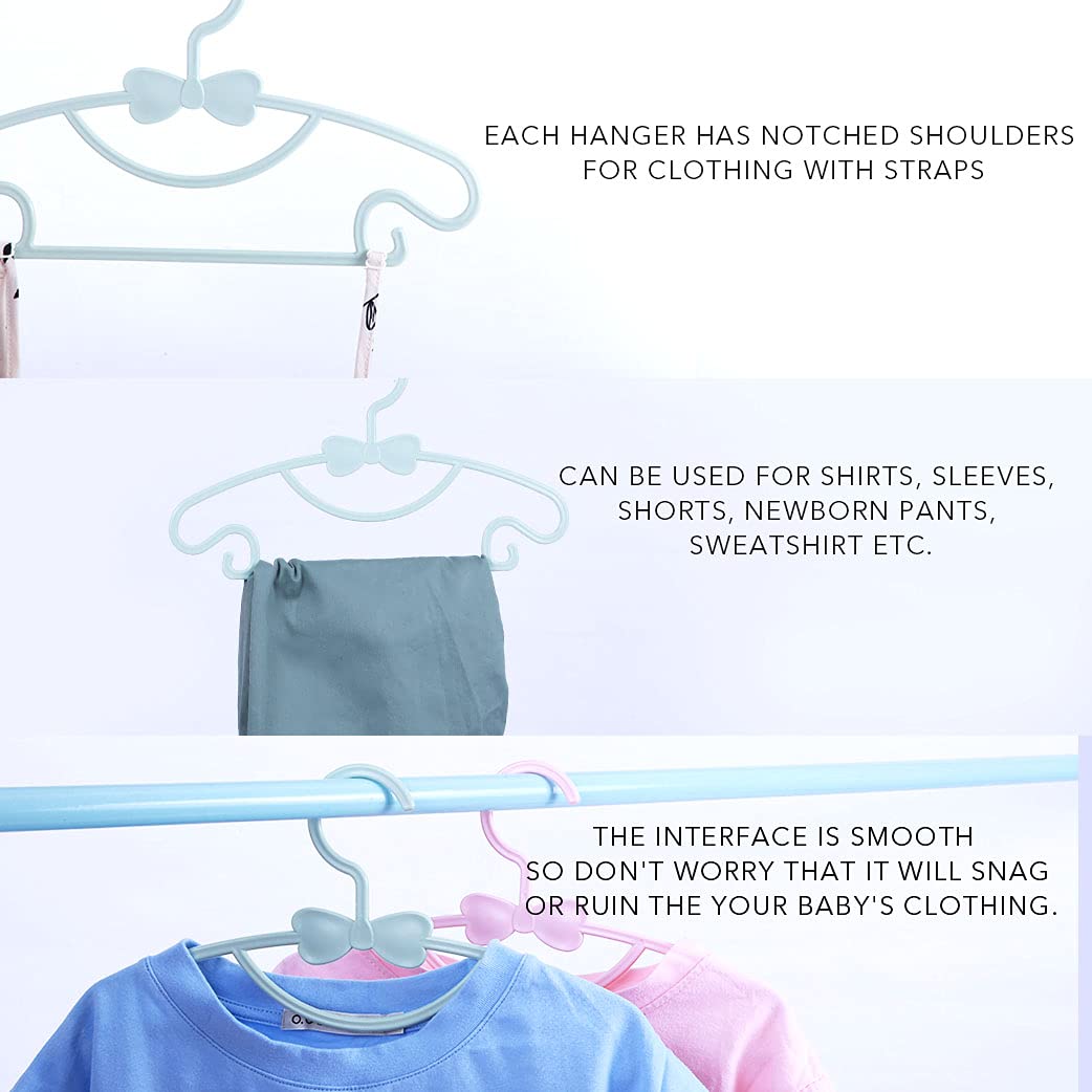veeyidd Children's Hangers Plasti - 11.6" Size for Baby Kids Infant & Toddler Clothes (5 Colors, 50 Pack)