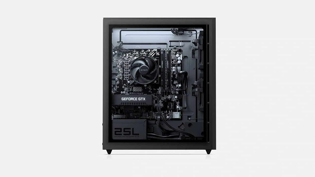 HP 2021 Omen Gaming Desktop, Intel Core i5-10400 6-Core Processor, NVIDIA GeForce GTX 1660 Super, 16GB RAM, 512GB SSD + 1TB HDD, HDMI, DisplayPort, DVI, Wi-Fi, Windows 10 Home, KKE Mousepad