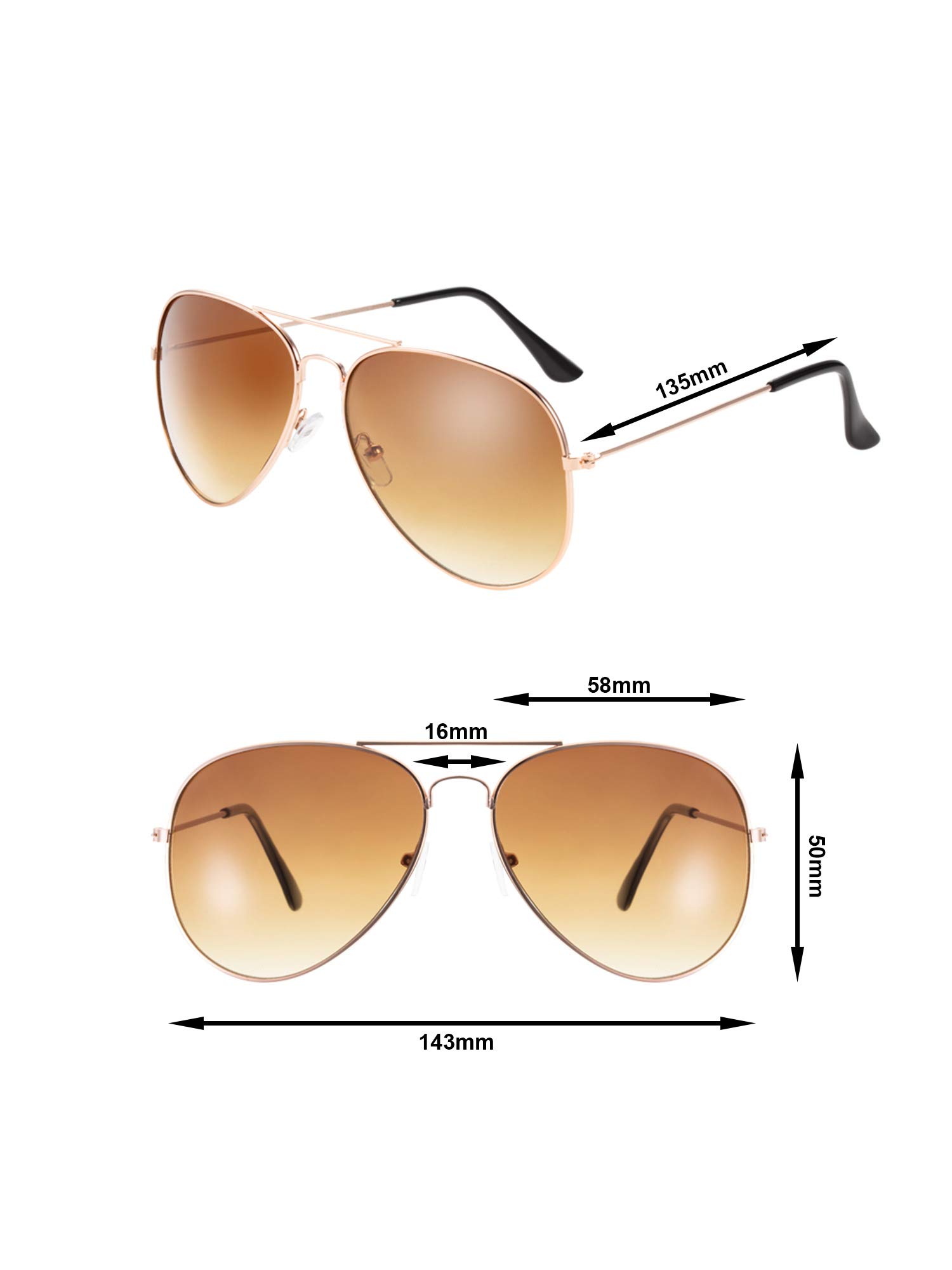 10 Pieces Classic Mirrored Flat Lens Sunglasses Lens Metal Frame Sunglasses for Men Women
