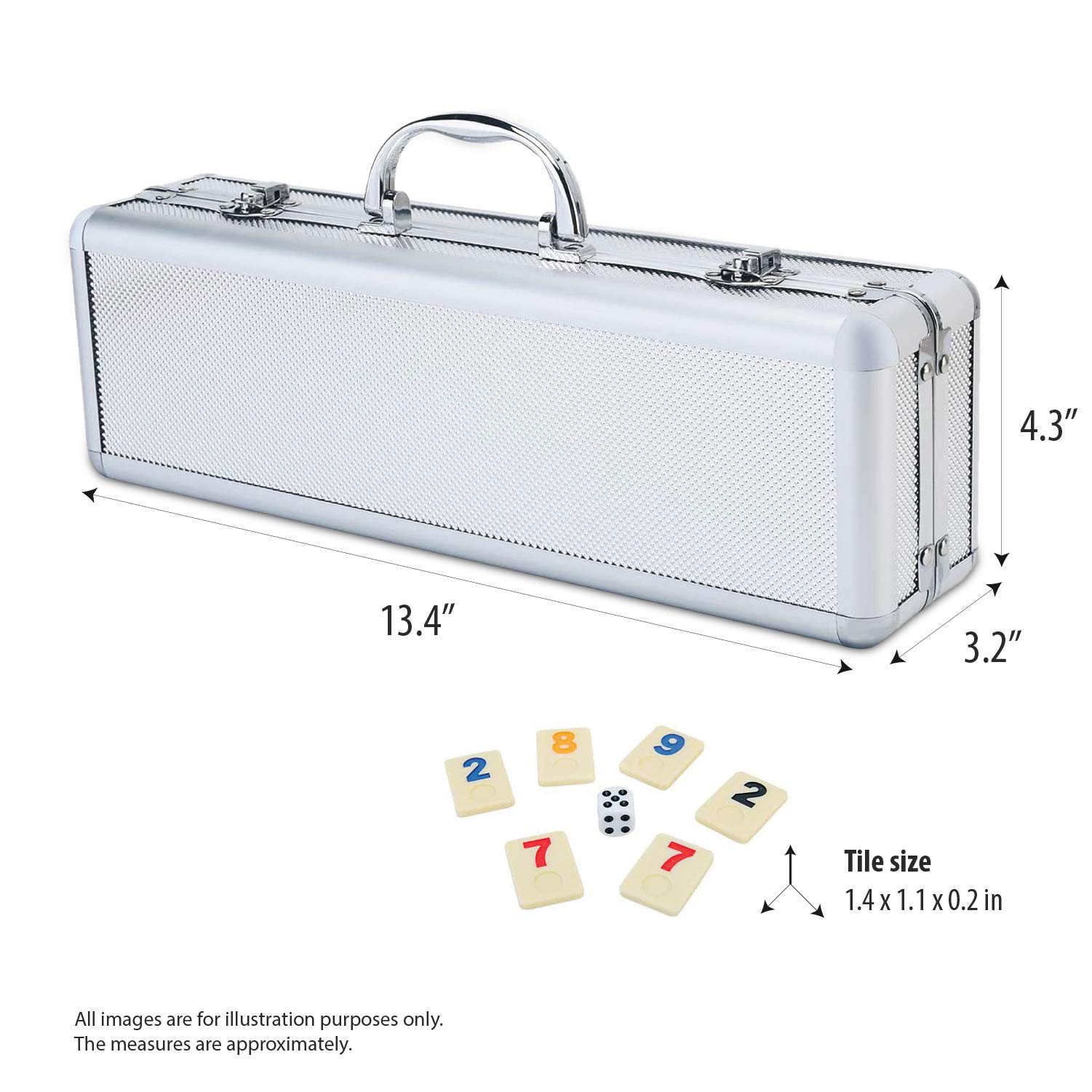 106 Rummy Tiles Game, Rummy Cube Sets Travel Game Outlasting Color with Aluminum Case & 4 Anti-Skid Durable Trays. Board. 106 Tile, 4 Players. Deluxe Edition.