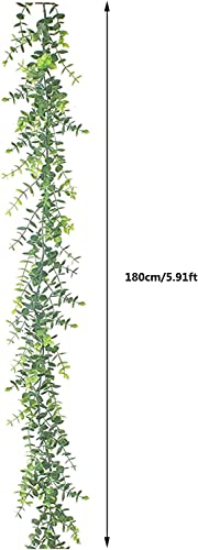 1Packs 5.91ft Artificial Garlands Greenery Garlands Vines Faux Hanging Plants for Wedding Table Arch Wall Party Home Decor 10 Wire Wreath