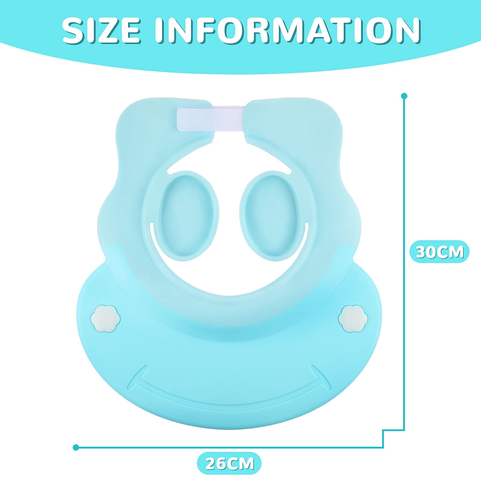 Baby Shower Cap Baby Hair Washing Bath Cap Safe Silicone Protection Bath Cap Soft Adjustable Visor Hat for Protector Head Eye Ear Shampoo Caps for Toddler Baby Kids Children