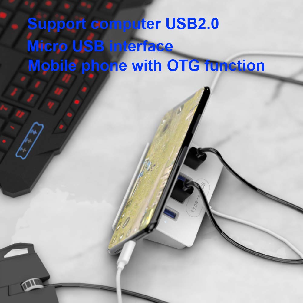 USB Splitter, Docking Station, Stable 480Mbps Practical 4-in-1 Plug and Play for Computer Desktop