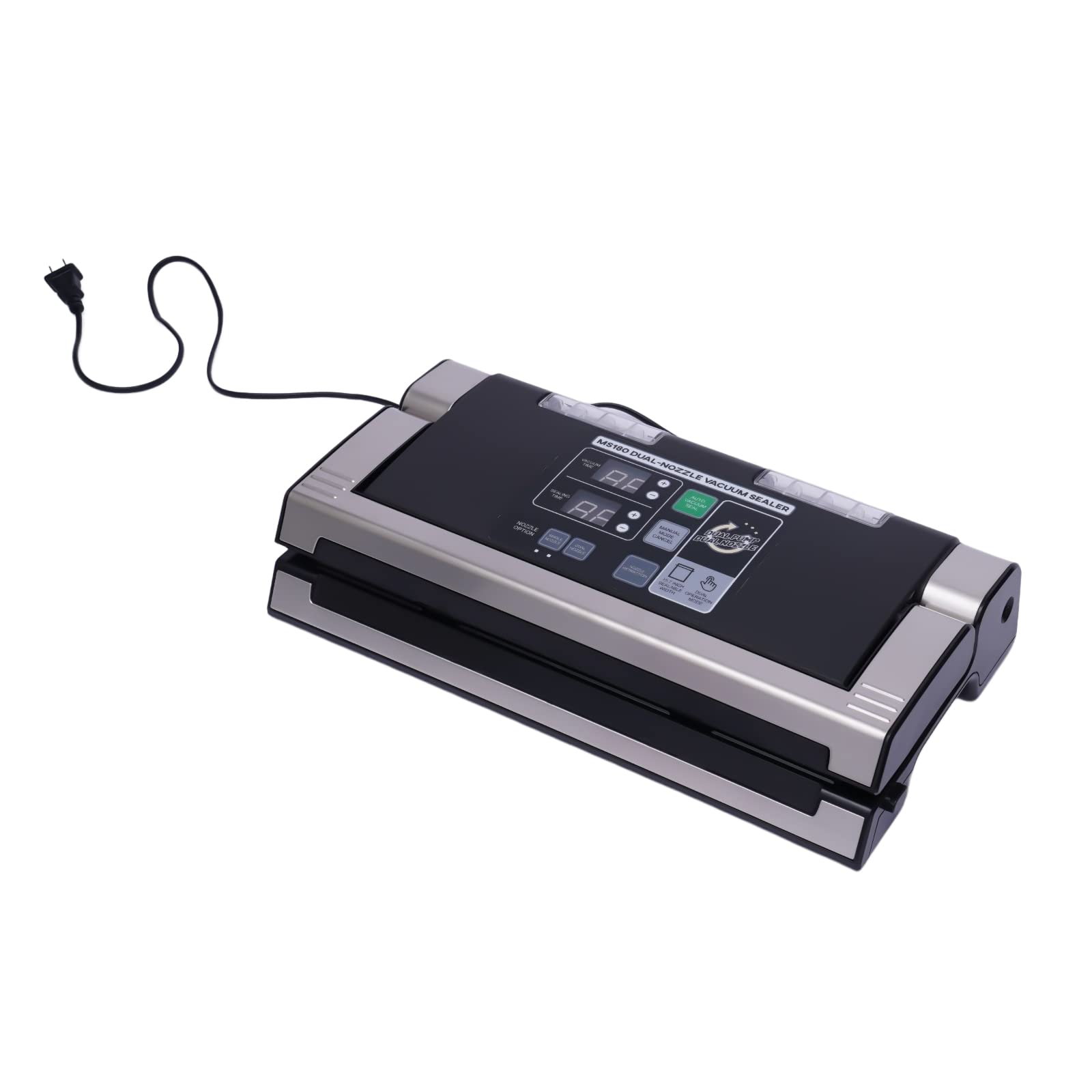110V 250W Double Pump Vacuum Sealer, MS180 Food Sealer Machine Packing Sealing Machine Auto and Manual Modes Compatible With Smooth Flat Bags or Chamber Pouches, 15.7 '' Seal Bar